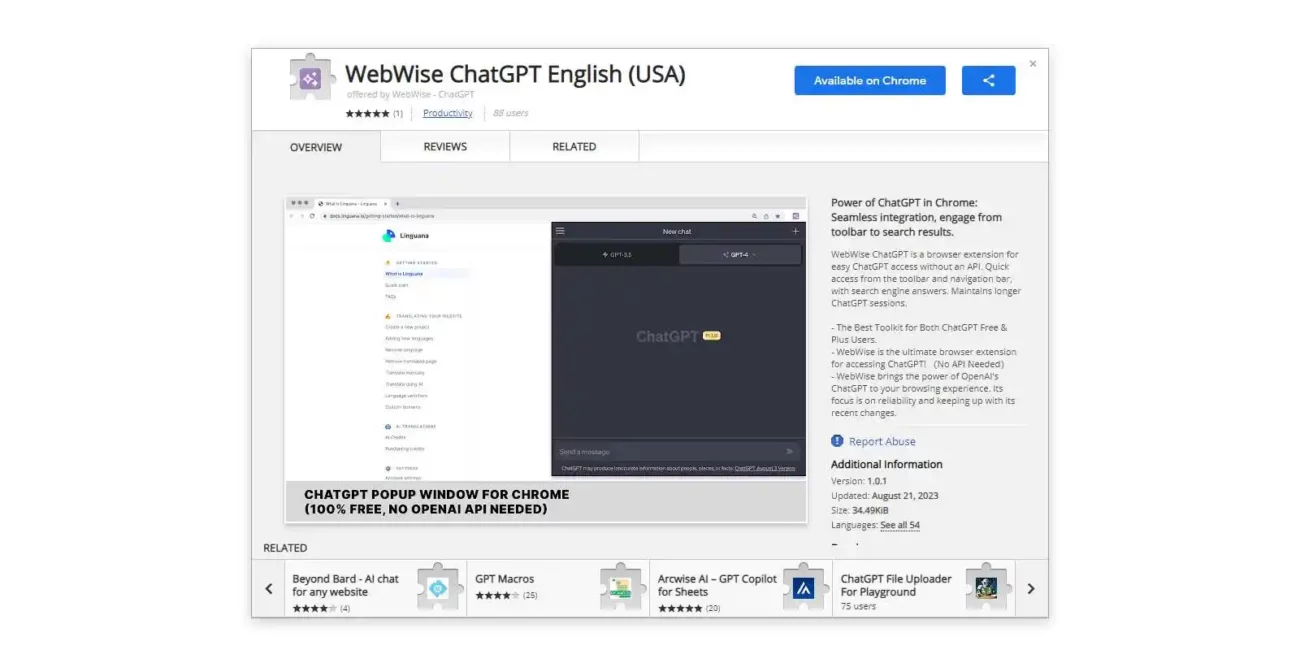 WebWise ChatGPT : Alternatives, Pricing And Review